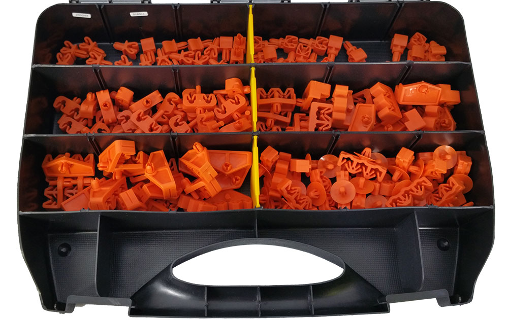 Assortiment met remleidingclips 30 delig - in opbergkoffer